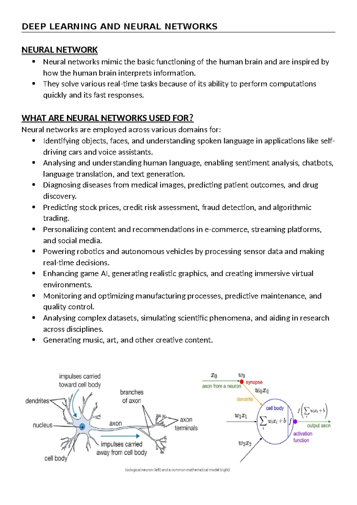 DATA Science - DEEP LEARNING AND NEURAL NETWORKS NEURAL NETWORK Neural ...