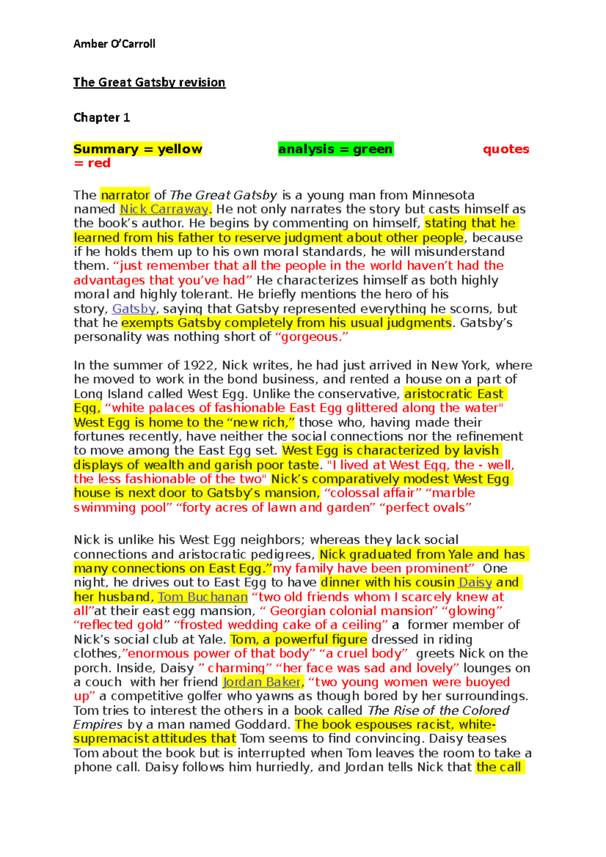 The Great Gatsby chapter summaries, analysis, quotes, critics and ...