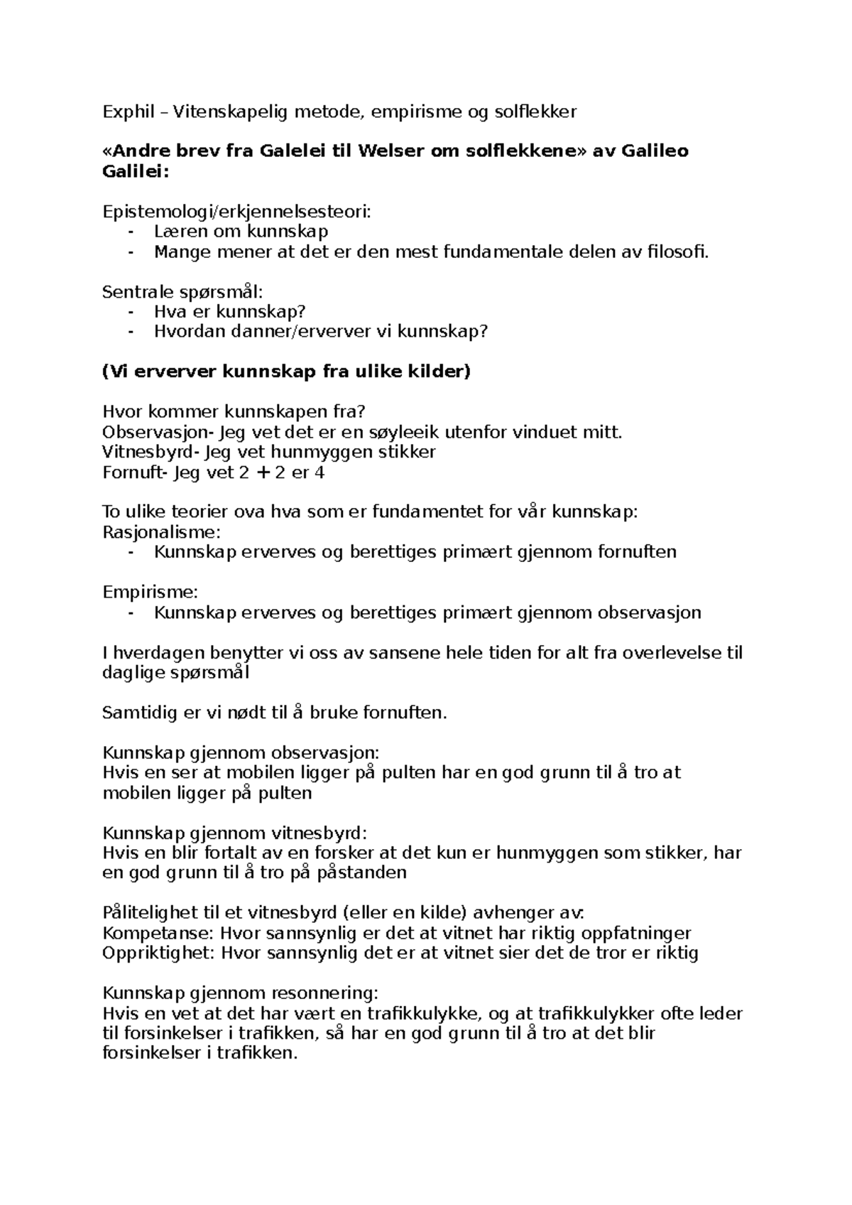 Exphil – Vitenskapelig metode, empirisme og solflekker - Exphil ...