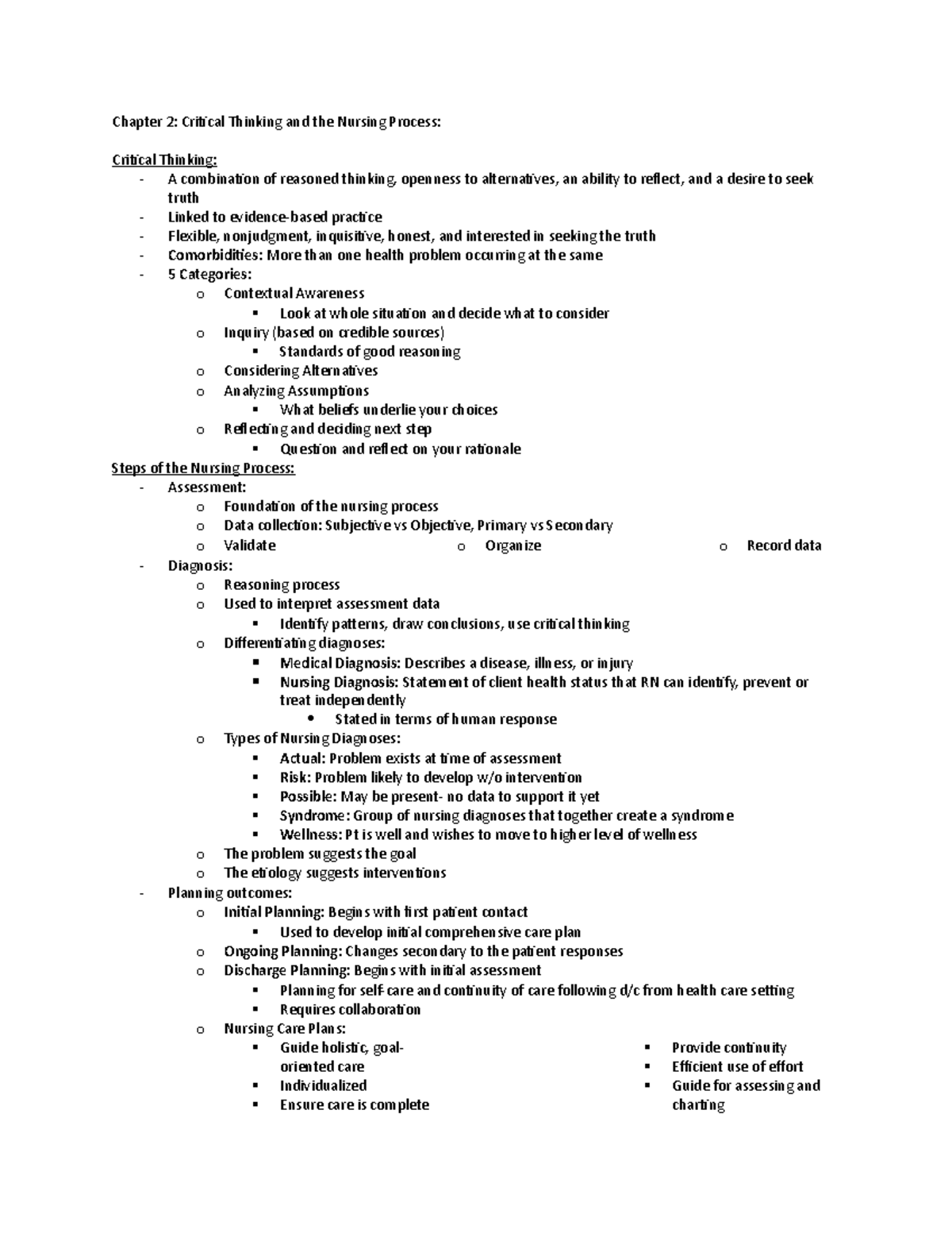 Chapter 2- Critical Thinking - Studocu