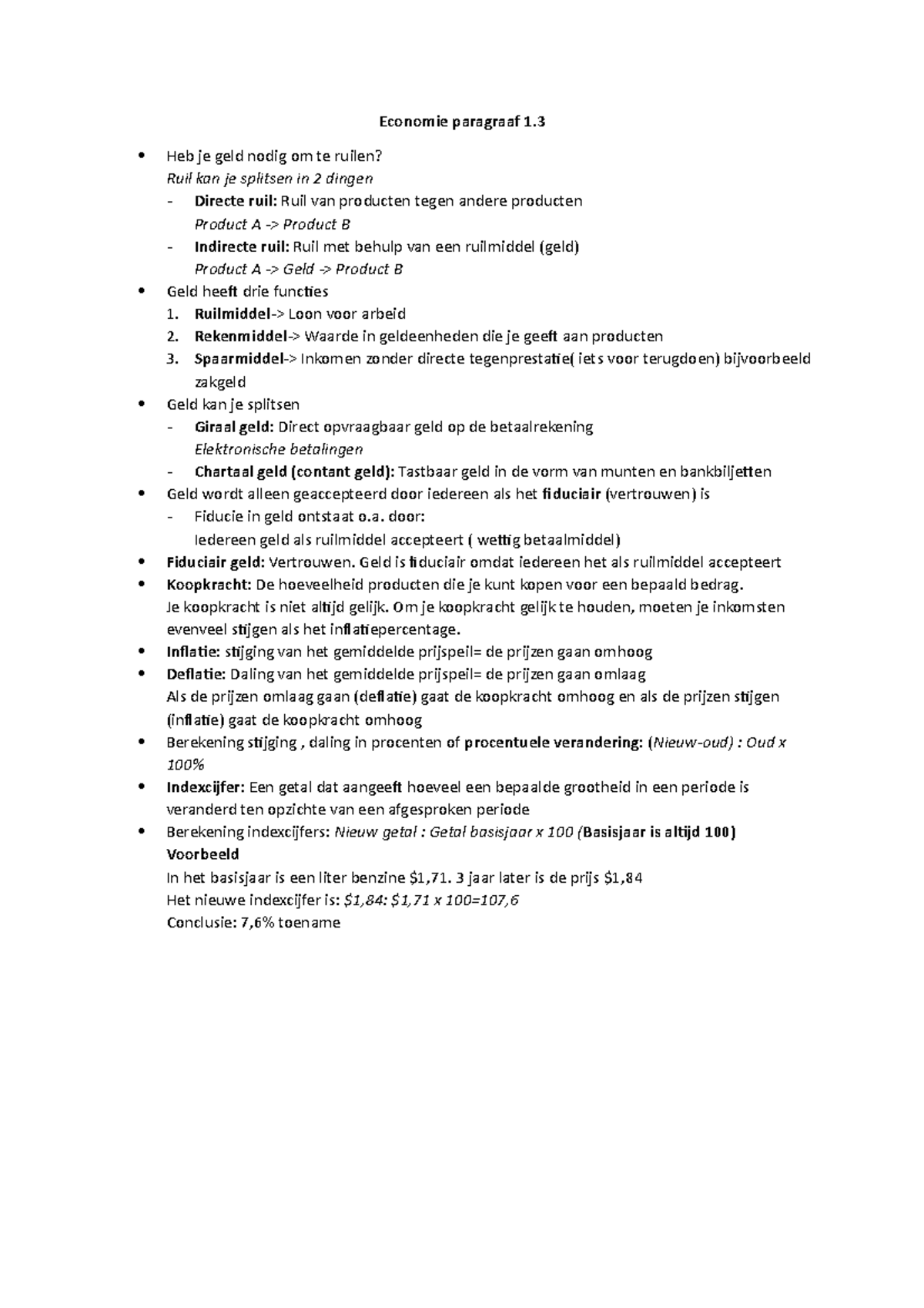 Economie paragraaf 3 - .... - Economie paragraaf 1. Heb je geld nodig ...