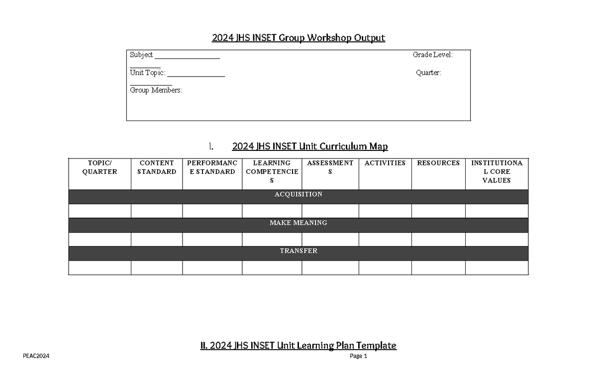 S8.2 CMap & Learning Plan Template - 2024 JHS INSET Group Workshop Output Subject ...