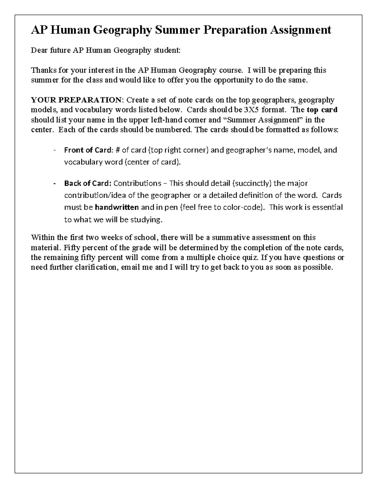 Nphs ap human geography assignment - AP Human Geography Summer ...