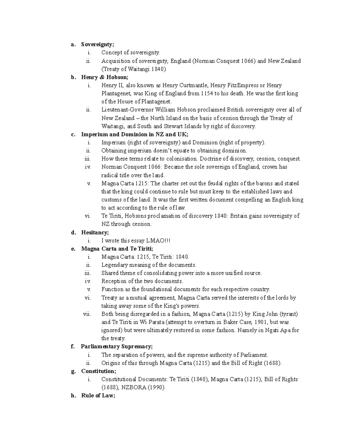 Origins of New Zealand Government - a. Sovereignty; i. Concept of ...