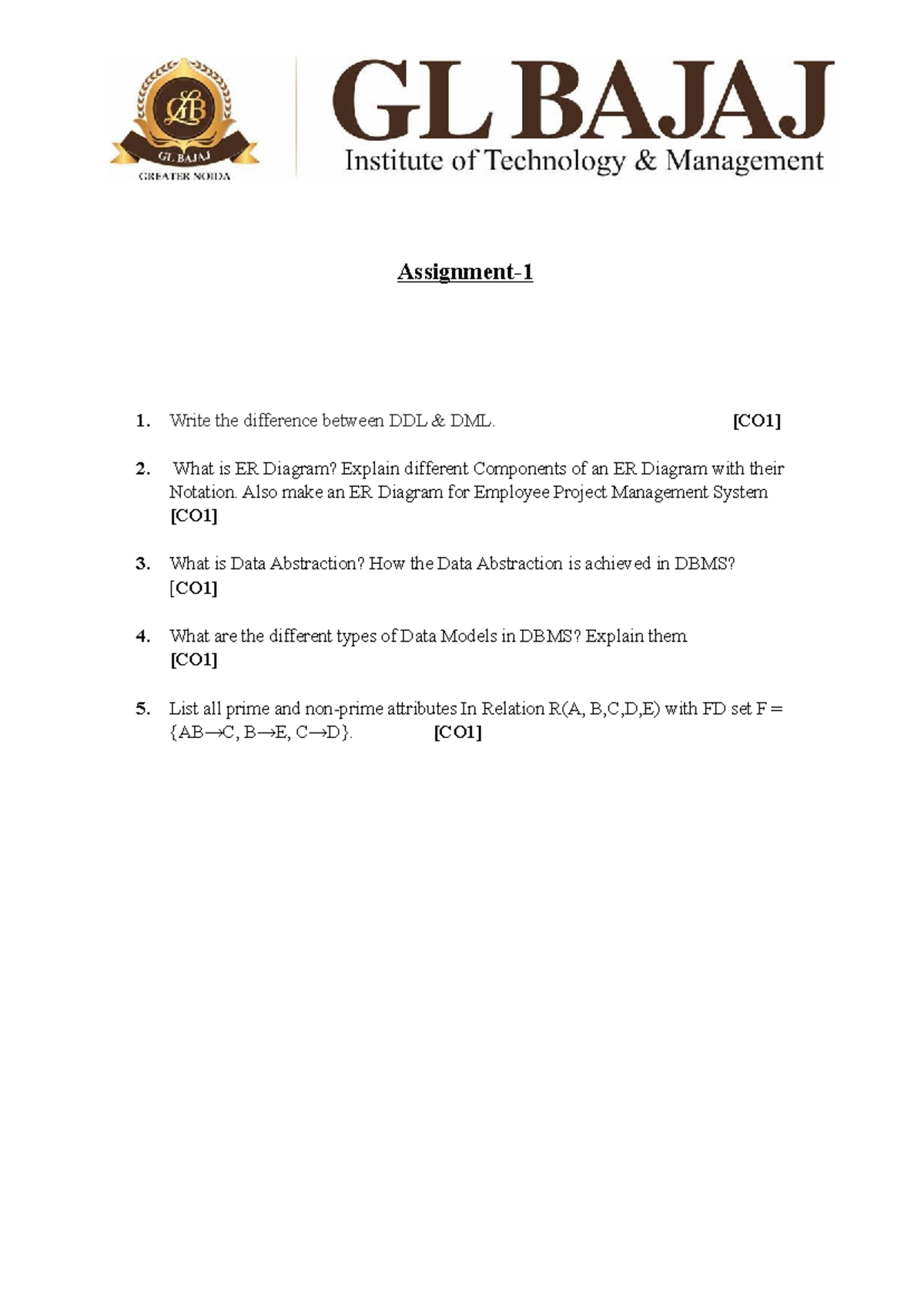 Assignmnent 1 - Important - Assignment- 1 Write the difference between ...