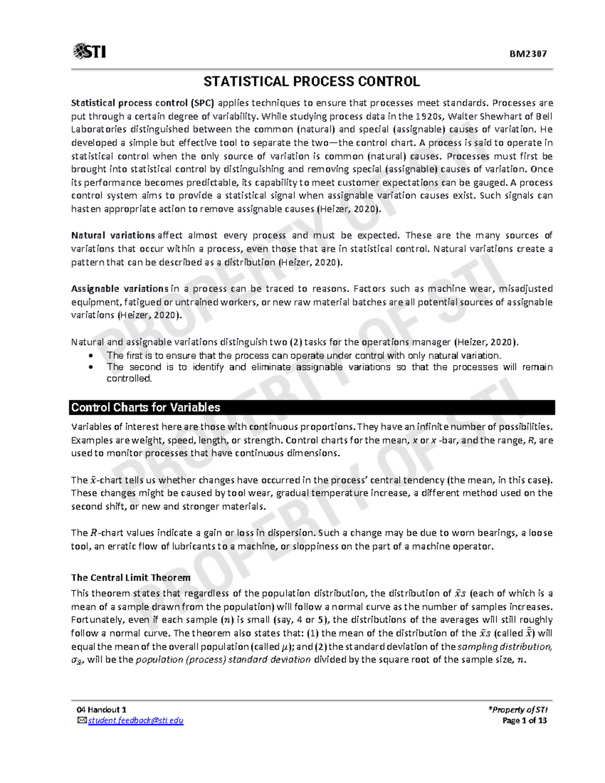 04 Handout 1 - 04 Handout 1 *Property of STI STATISTICAL PROCESS ...