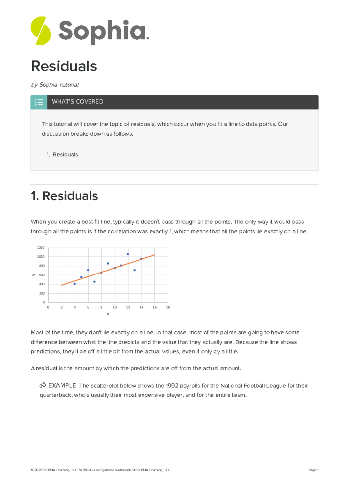 Residuals paper - examples from sophia and notes statistic class ...