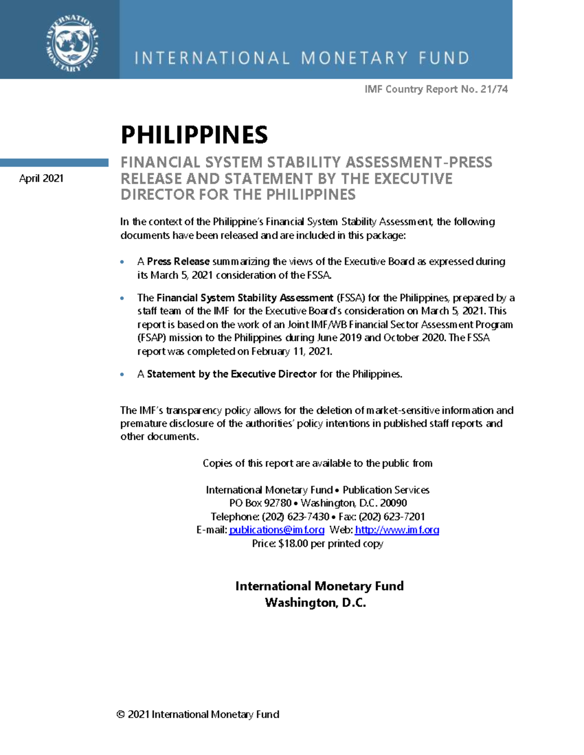 1 Phlea 2021001 - nutrients - © 2021 International Monetary Fund IMF ...