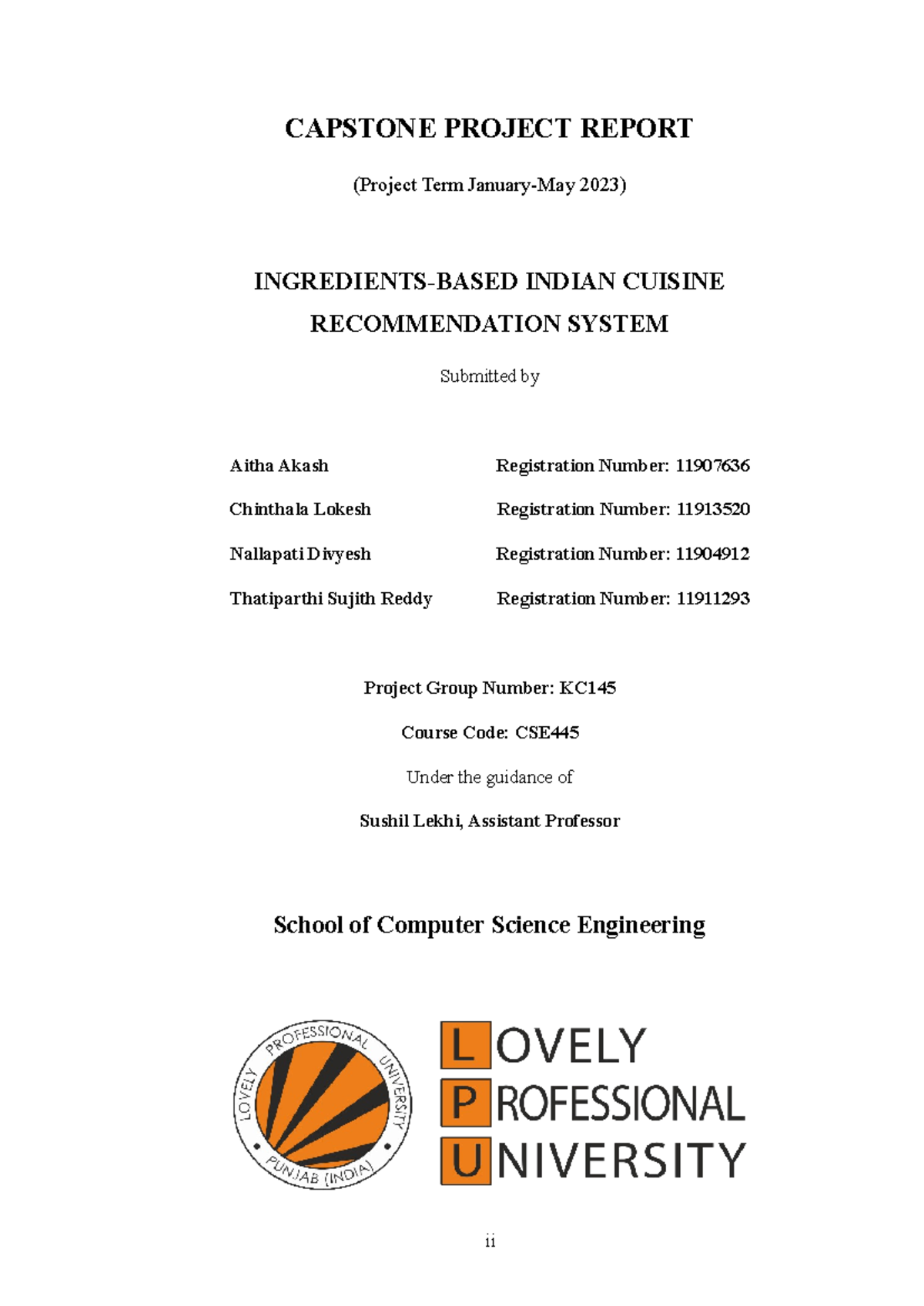 Capstone Project Report 2 - CAPSTONE PROJECT REPORT (Project Term ...