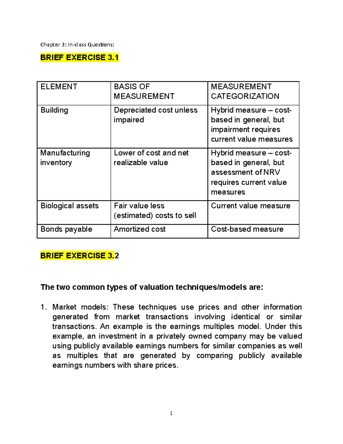 Inclass Questions Chapter 3 practice question - Chapter 3: In-class ...