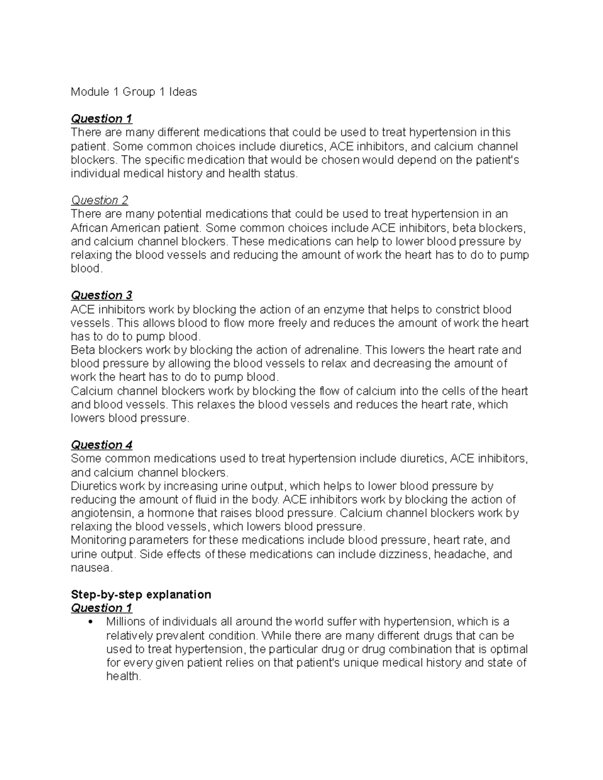 Module 1 Group 1 quest Ideas Pharm - Module 1 Group 1 Ideas Question 1 There are many different ...