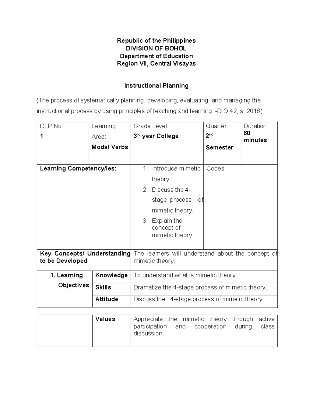 Iplan 2 - Detailed Lesson Plan - Republic of the Philippines DIVISION ...