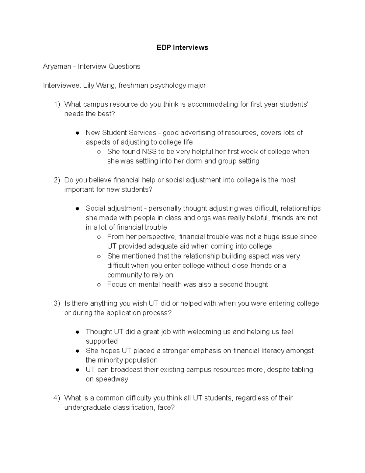 EDP Interview - lol - EDP Interviews Aryaman - Interview Questions ...