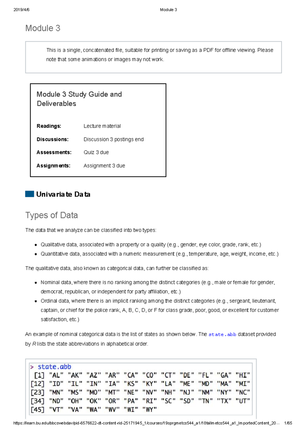 Module 3 - none - 2019/4/6 Module 3 Module 3 This is a single ...