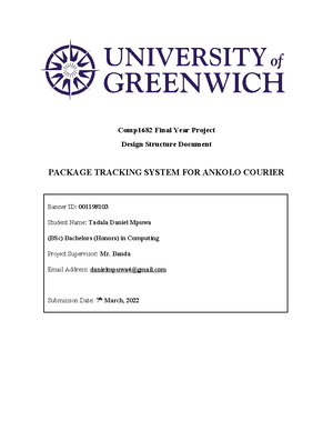 Tadala Daniel Mpuwa Project Proposal - Comp1682 Final Year Project Project Proposal MOBILE ...