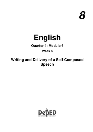 English 8 Quarter 4 Module 1 - English Quarter 4 : Module 1 Week 1 ...