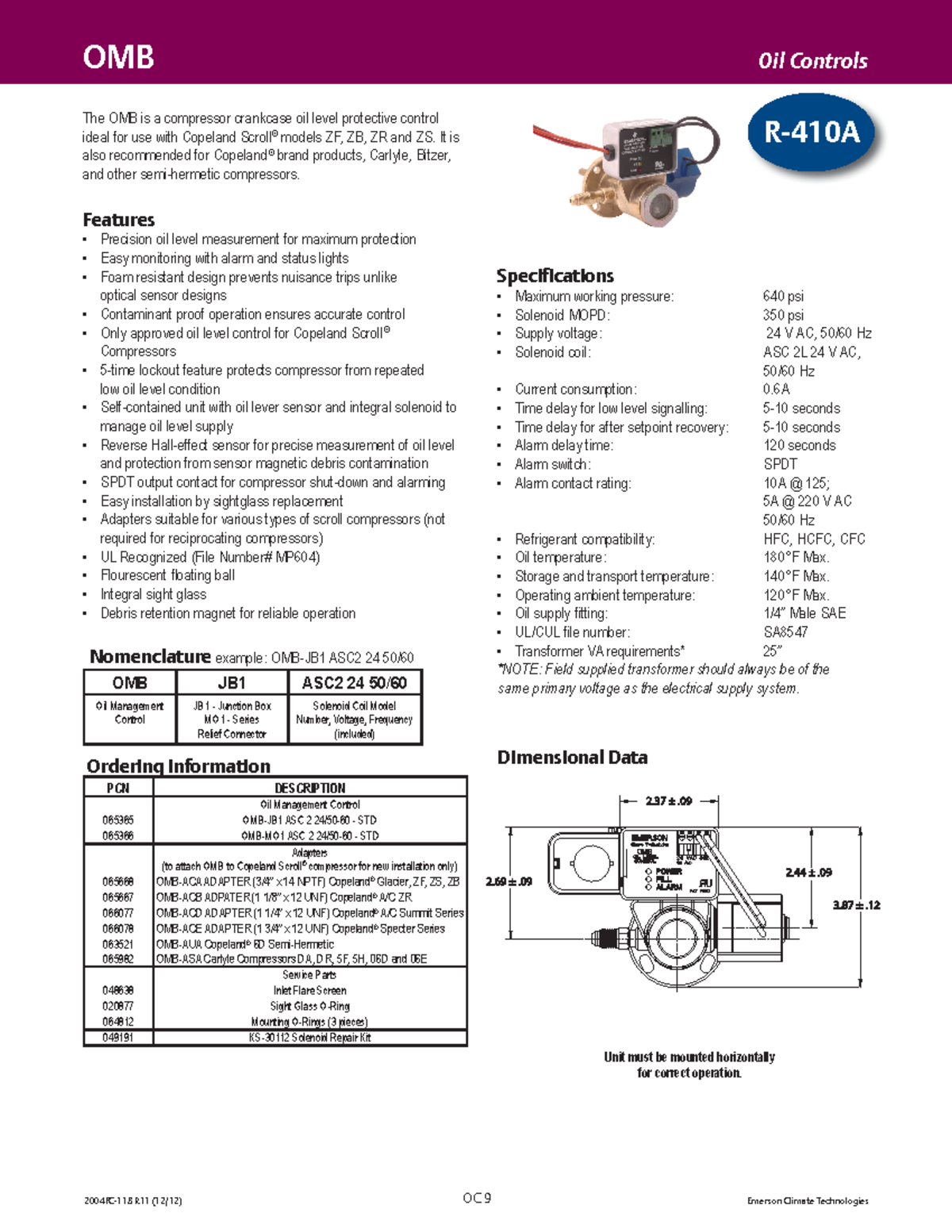 Omb - Gieb - 2004FC-118 R11 (12/12) OC 9 Emerson Climate Technologies ...