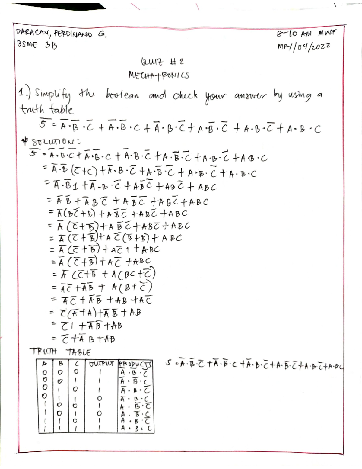 Quiz 2 Mechatronics - Mechanical Engineering - Studocu