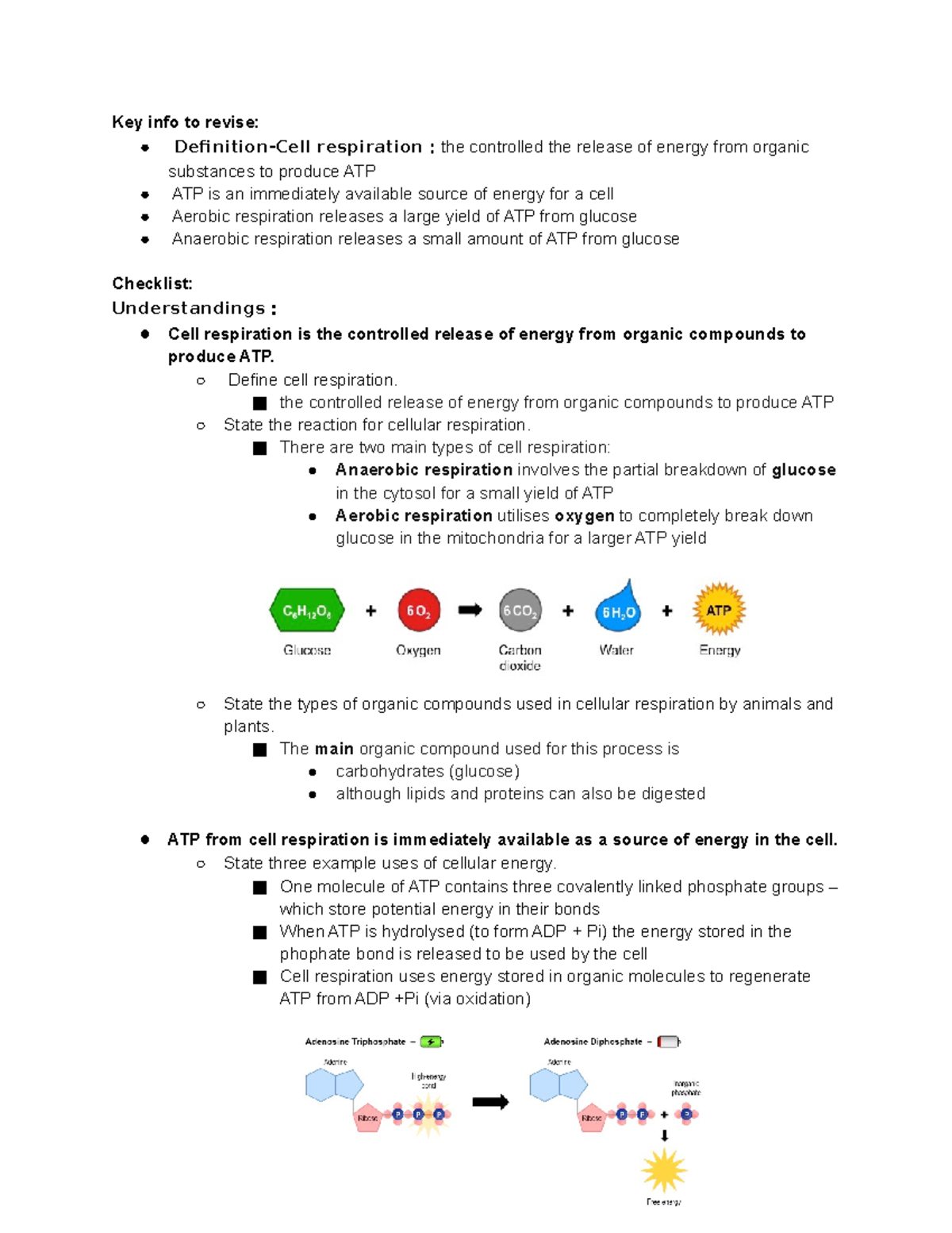 2.8 Cell Respiration - Ib Course - Key info to revise: Definition-Cell ...