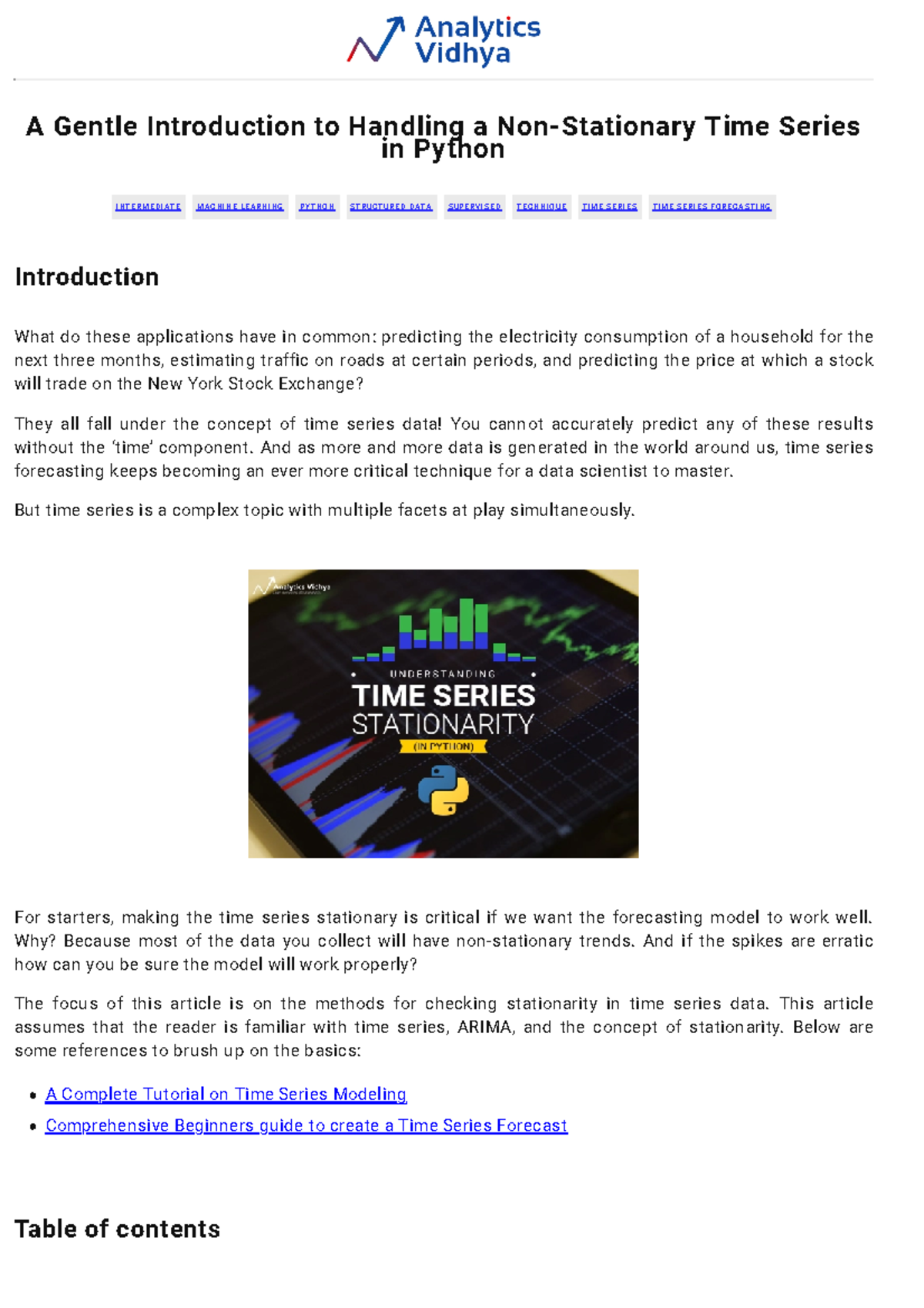Non Stationary Time Series Python A Gentle Introduction To Handling A