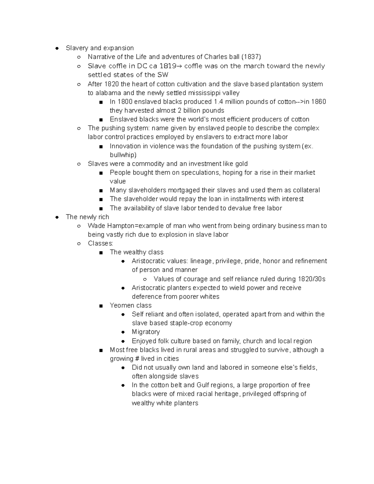 10-30 expansion of slavery lecture notes - Slavery and expansion ...