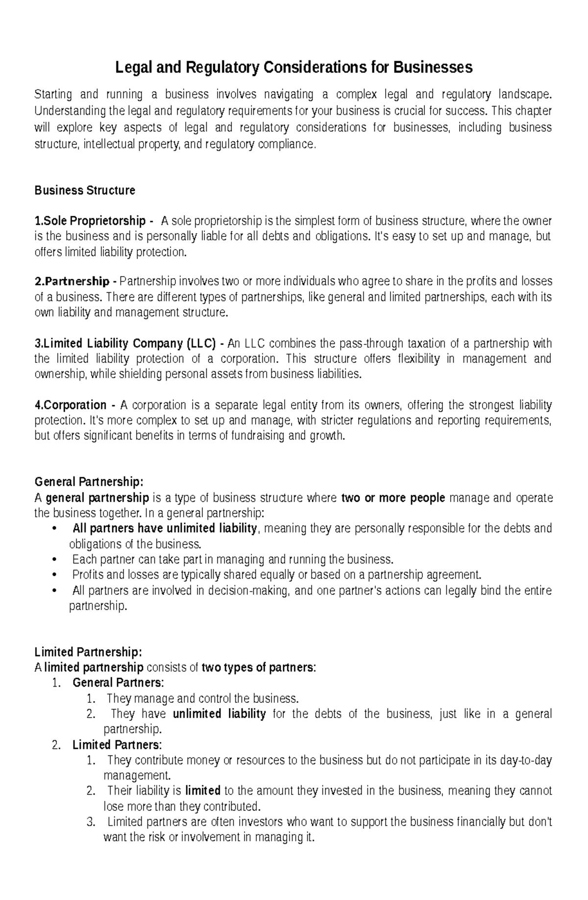 Legal and Regulatory Considerations for Businesses - Understanding the ...