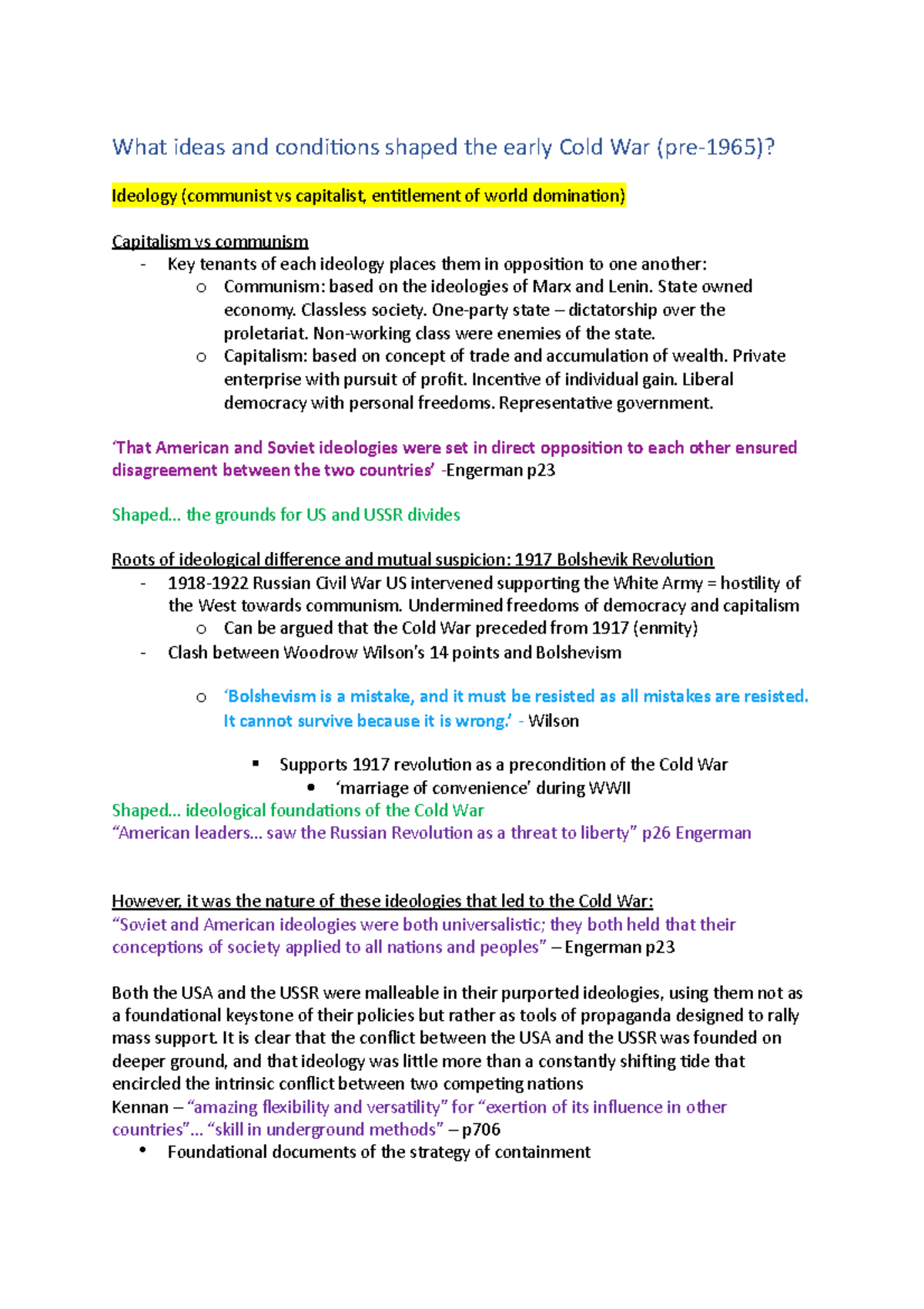 Research shaping cold war - What ideas and conditions shaped the early ...
