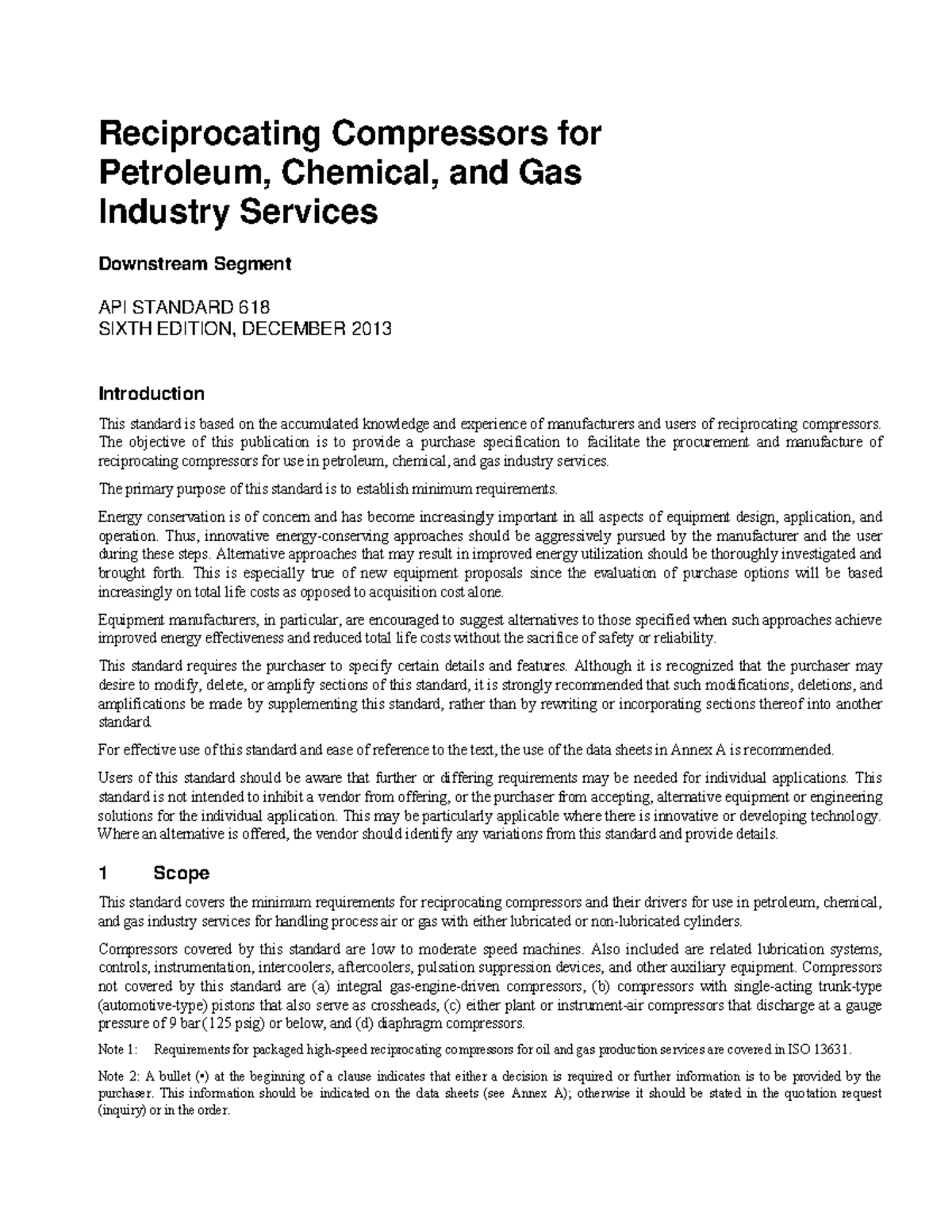 API Standard 618 6th Ed Dec 2013 - Reciprocating Compressors for ...