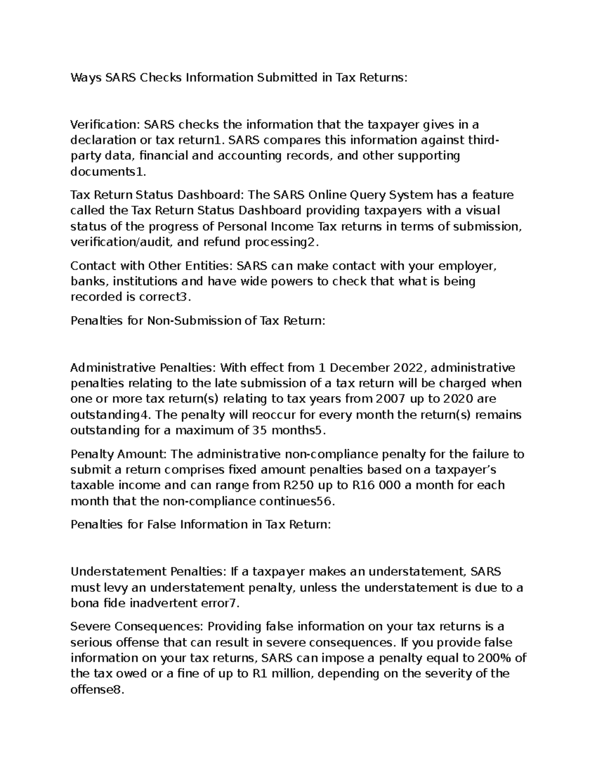 Ways SARS Checks Information Submitted in Tax Returns - Ways SARS ...