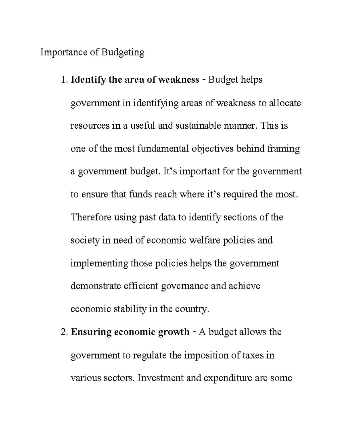 Importance of budgeting in Economy. How budget helps us. - Importance ...