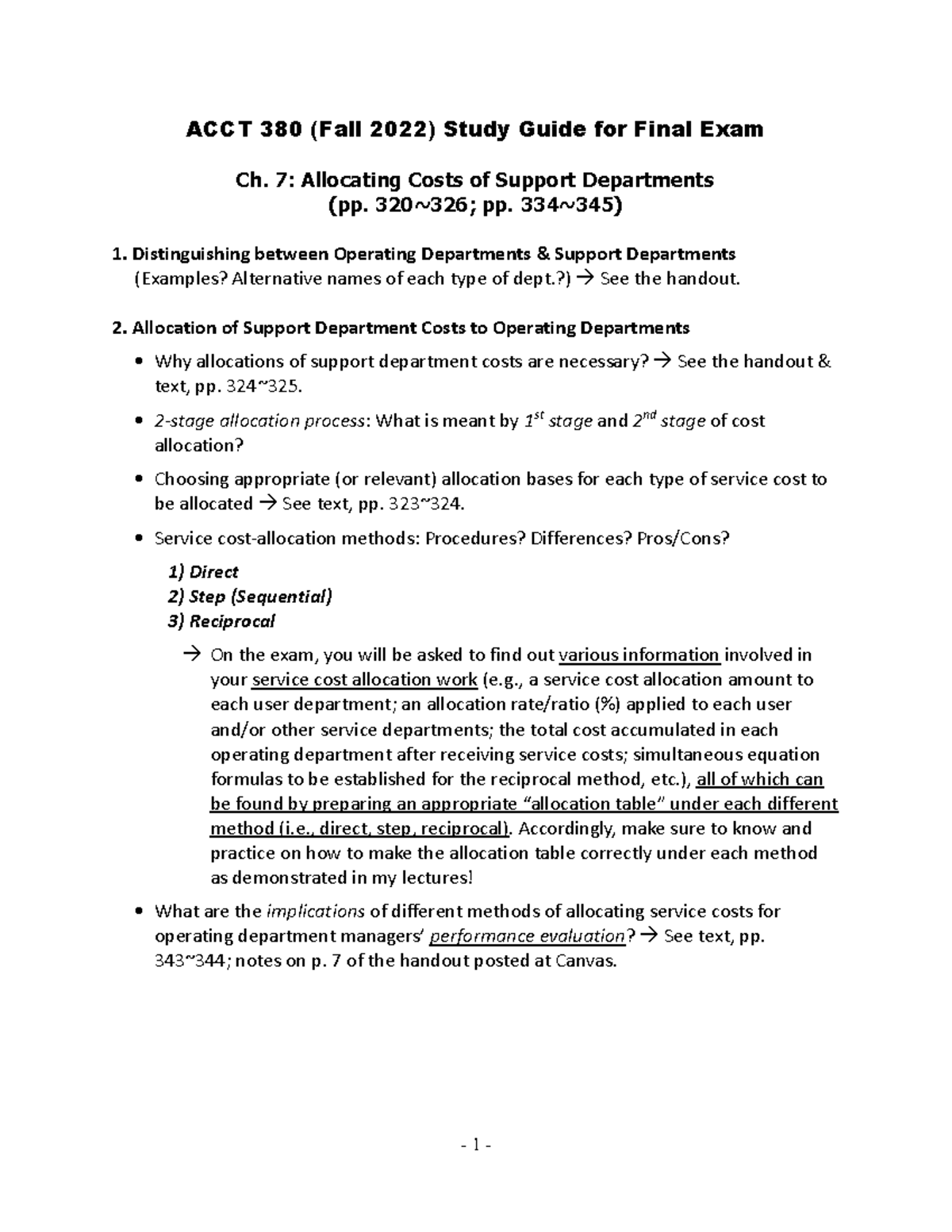 [ ACCT 380 ] Final Exam Study Guide (2022 Fall) - ACCT 380 (Fall 2022 ...