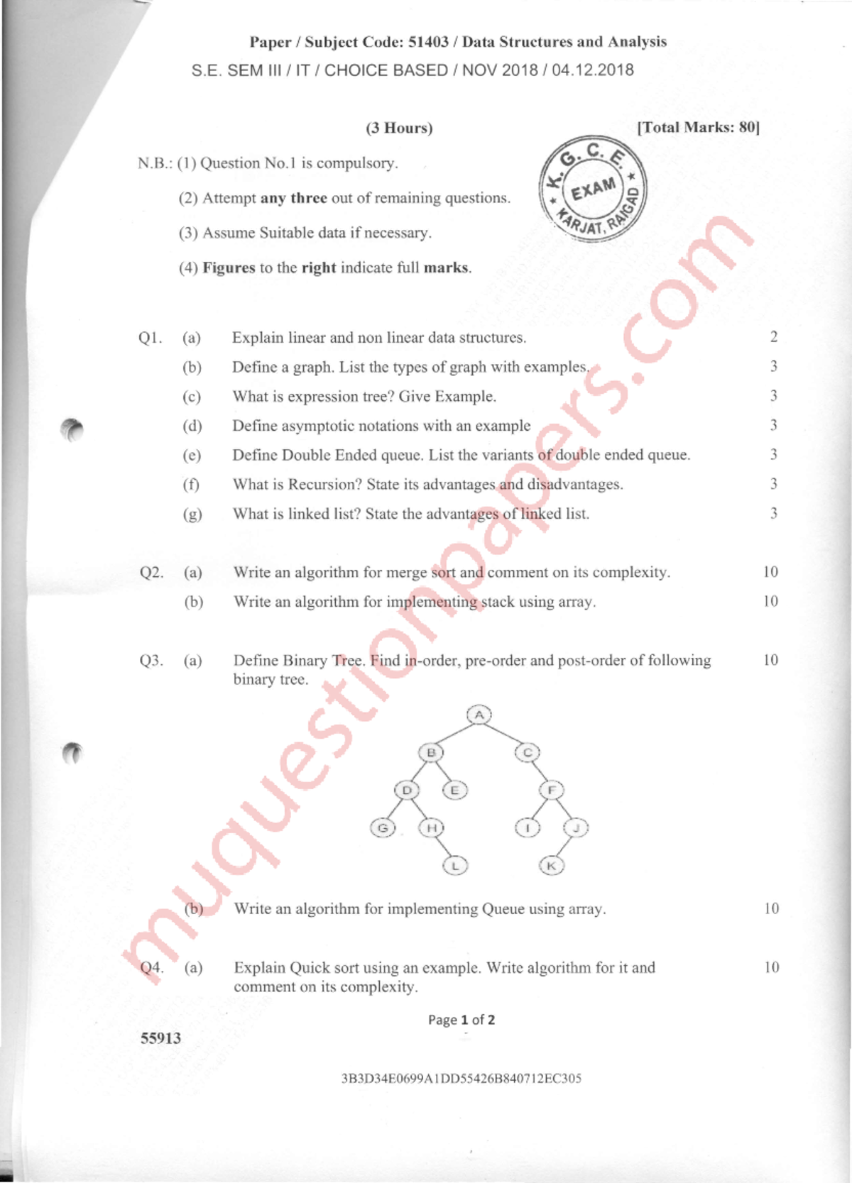SE-IT SEM3 DSA- Cbcgs DEC18 - Chemistry - Studocu