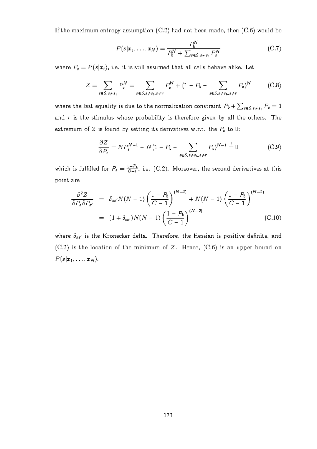 Bayesian Behaviour 23 If The Maximum Entropy Assumption C Had Not Been Made Then C Would
