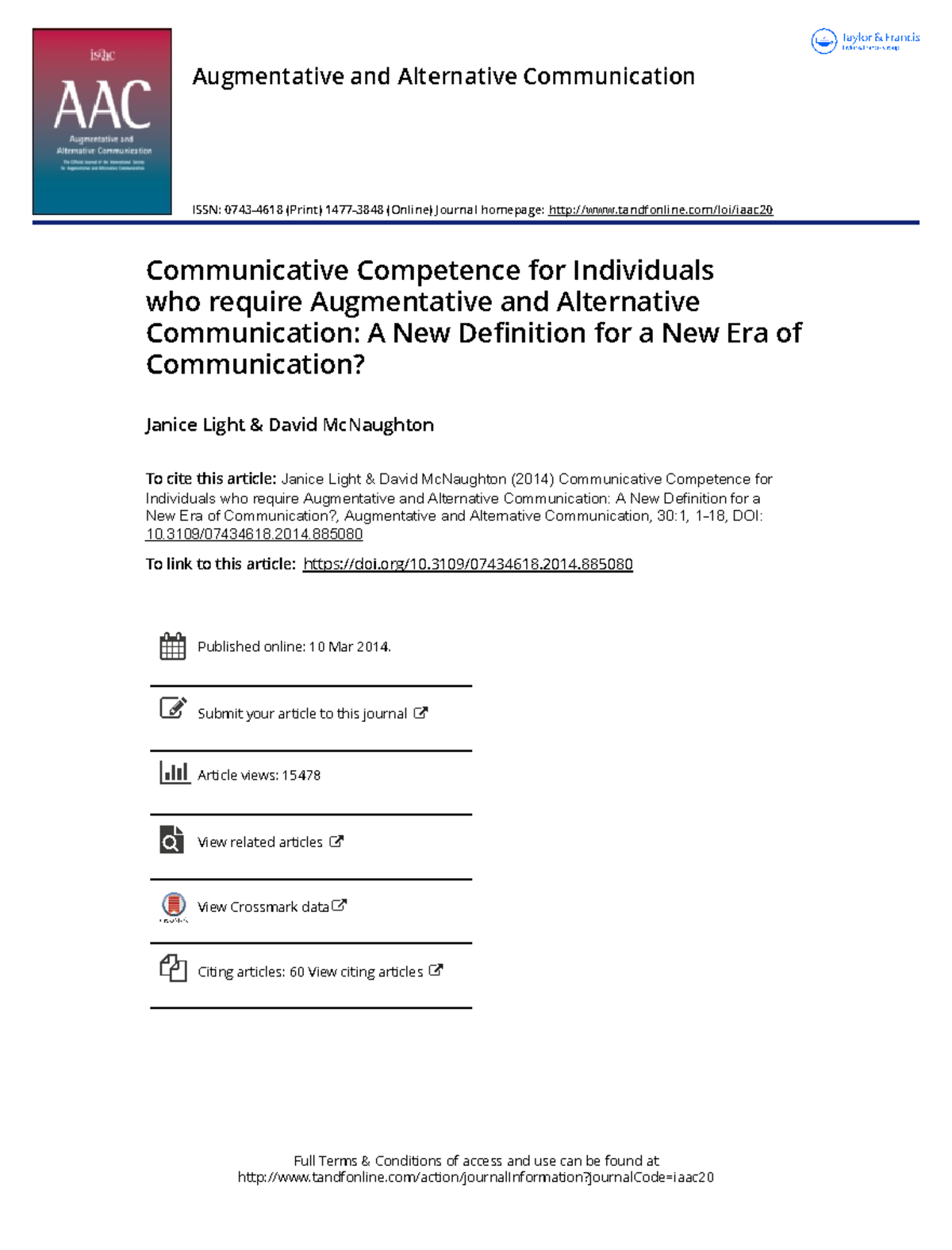 (Light) AAC article - Augmentative and Alternative Communication ISSN ...