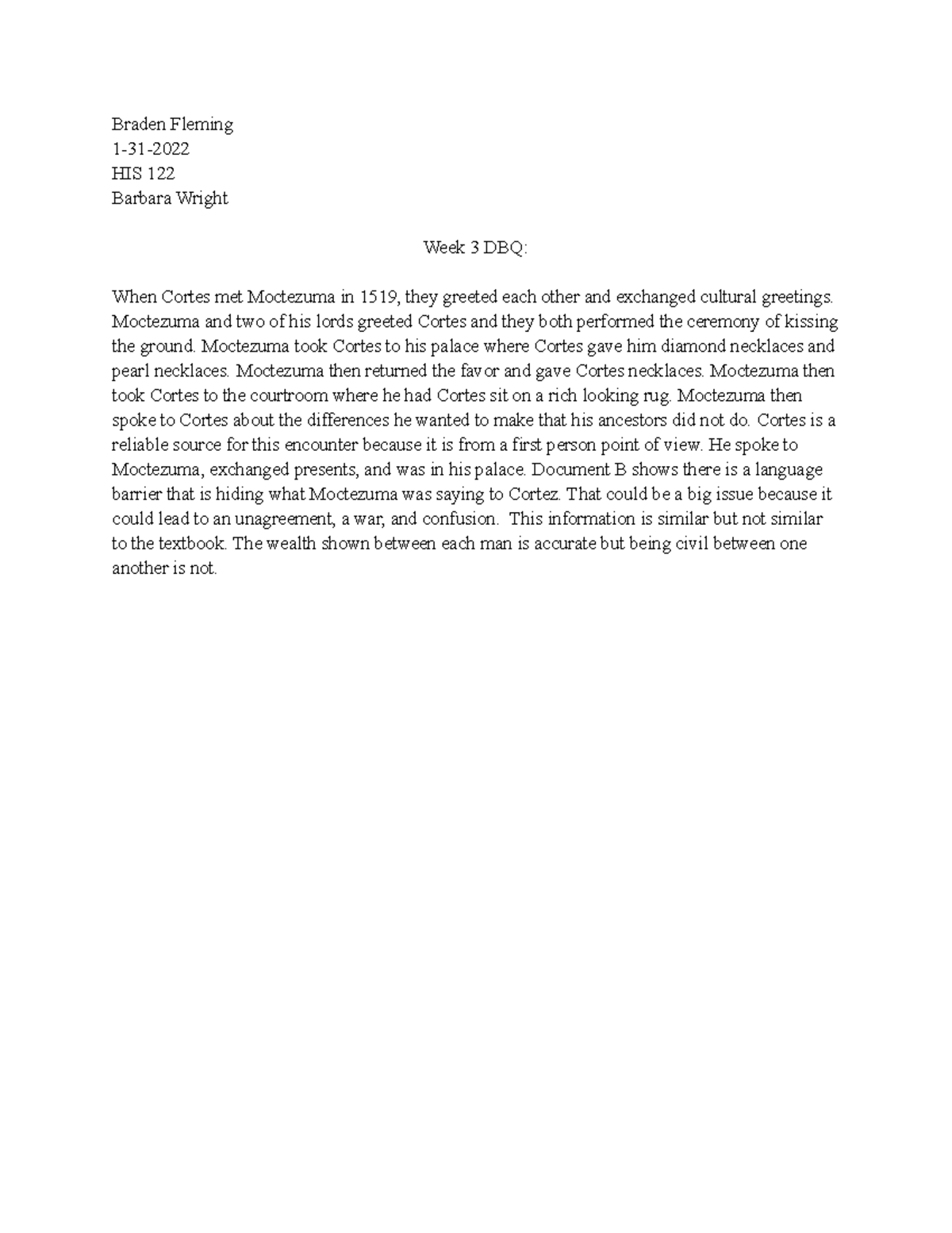 Untitled document (38) - Braden Fleming 1-31- HIS 122 Barbara Wright ...