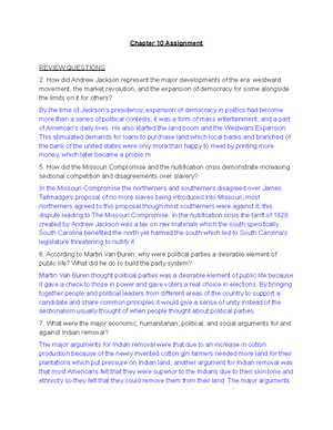 HIST 1301 Chapter 9 Assignment - HIS 1301 - LSC - Studocu