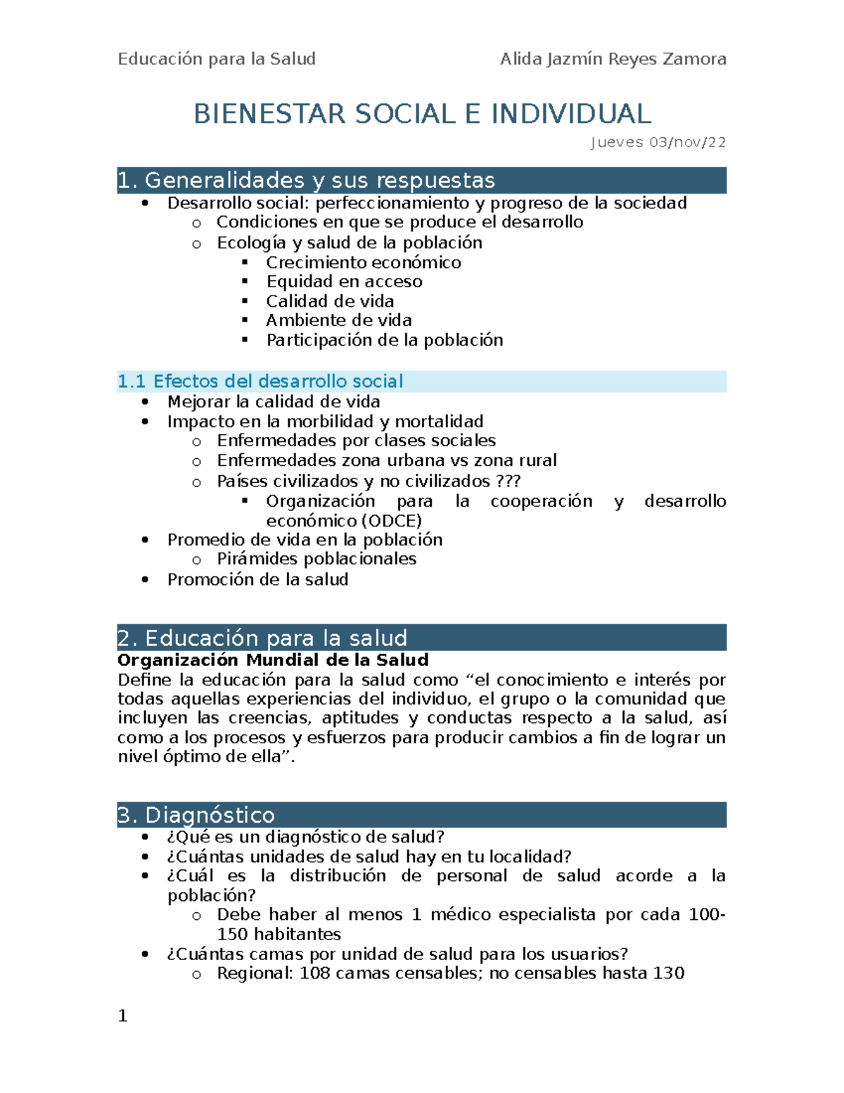 Bienestar Social E Individual - BIENESTAR SOCIAL E INDIVIDUAL Jueves 03 ...