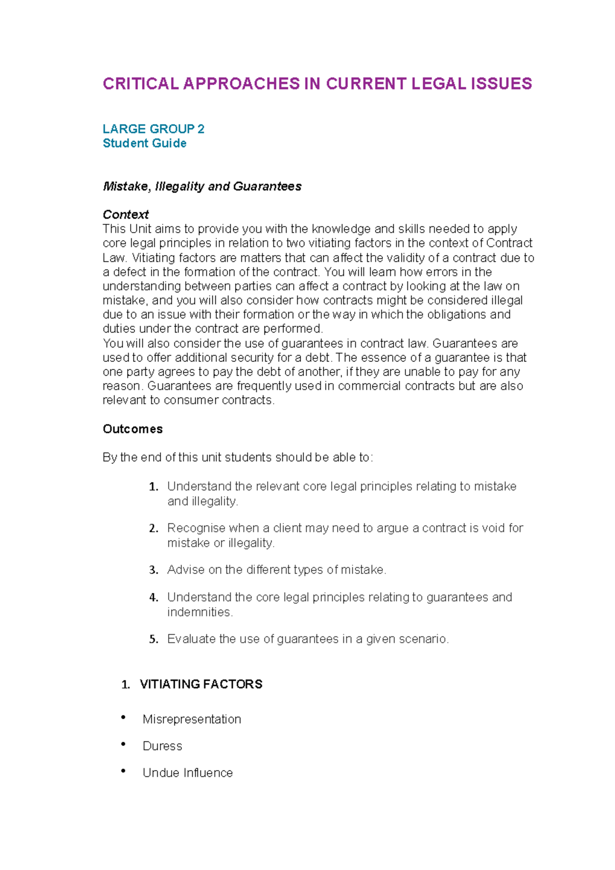 Critical Approaches in Current Legal Issues Large Group 2 - CRITICAL ...