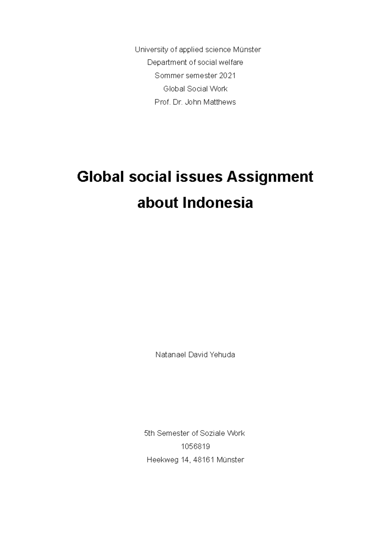 Global social issues Assignment about Indonesia - Global Social Work ...