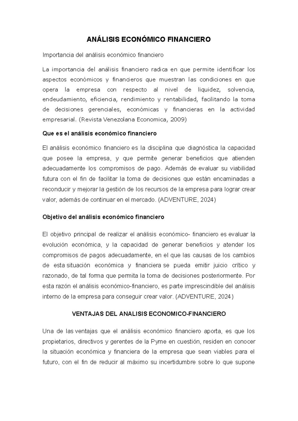 Análisis Económico Financiero Asignacion Lester Rivera - ANÁLISIS ...