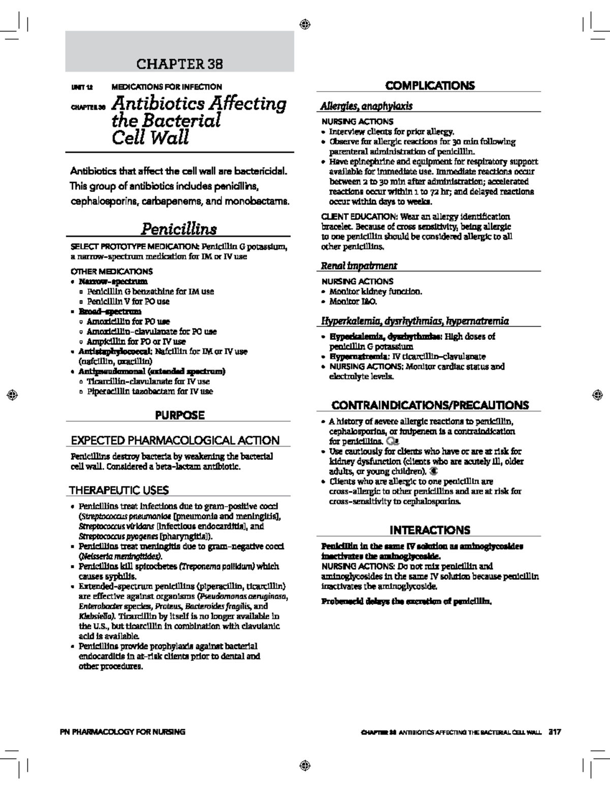 Focused Review-ch 38 - notes - CHAPTER 38 UNIT 12 MEDICATIONS FOR ...