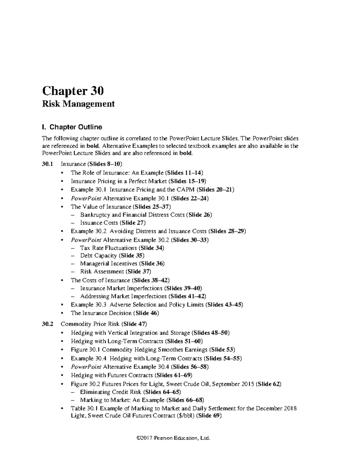 BD IM 4e c30 - BD IM 4e c30 - Chapter 30 Risk Management I. Chapter ...