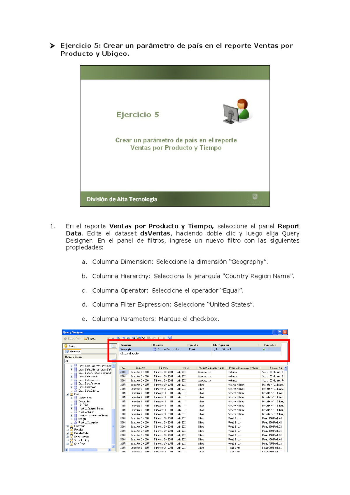 C. Crear un parámetro - Curso de sql - Ejercicio 5: Crear un parámetro ...
