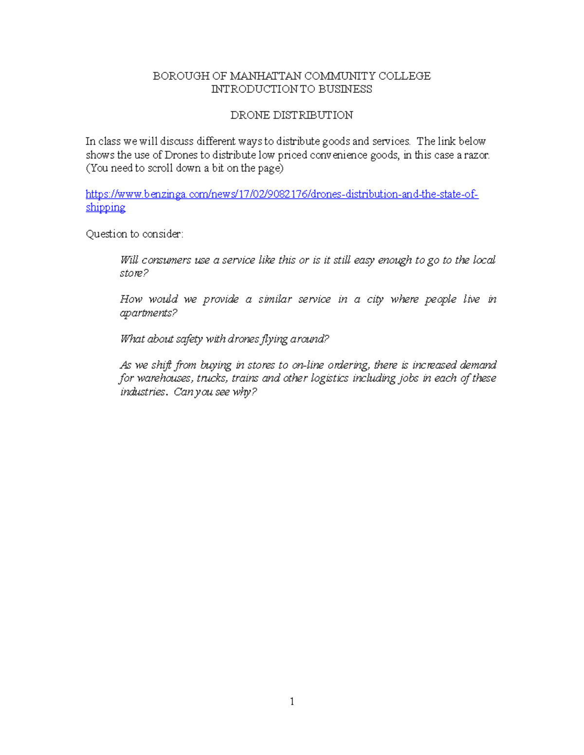 Preparation Distribution - BOROUGH OF MANHATTAN COMMUNITY COLLEGE ...