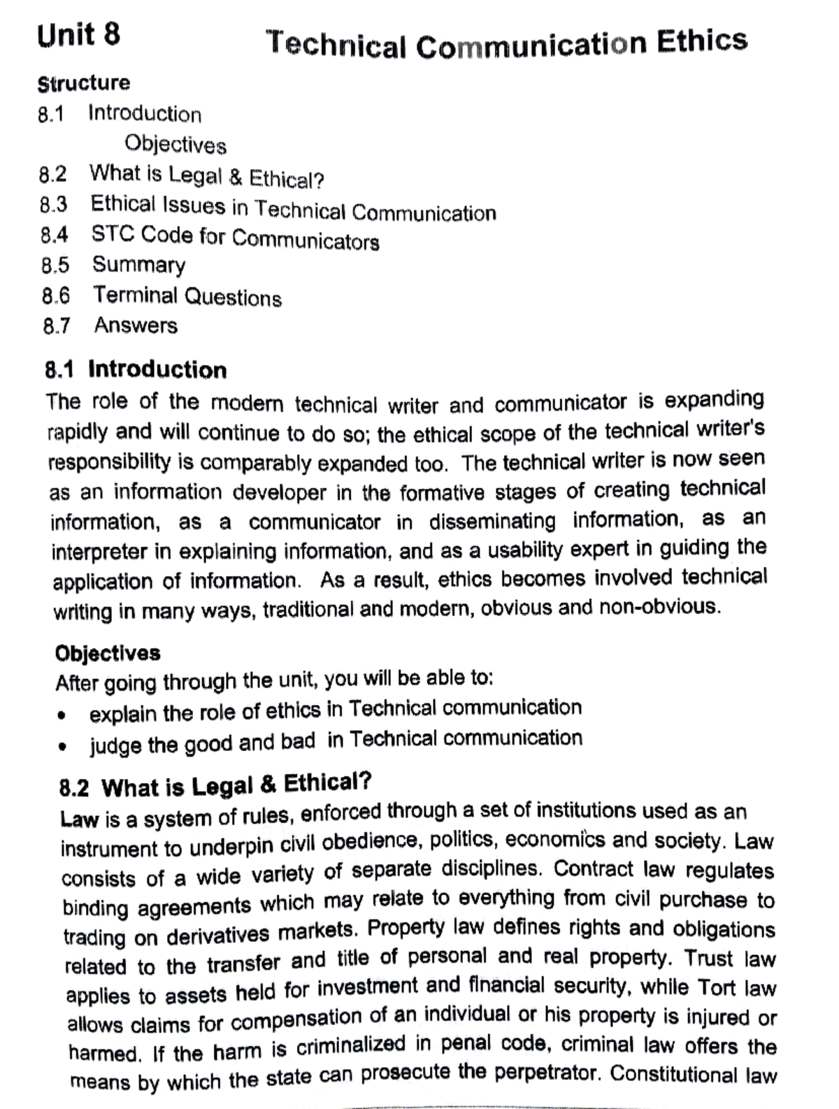 Technical Communication - Technical communication ethics - Unit 8 ...