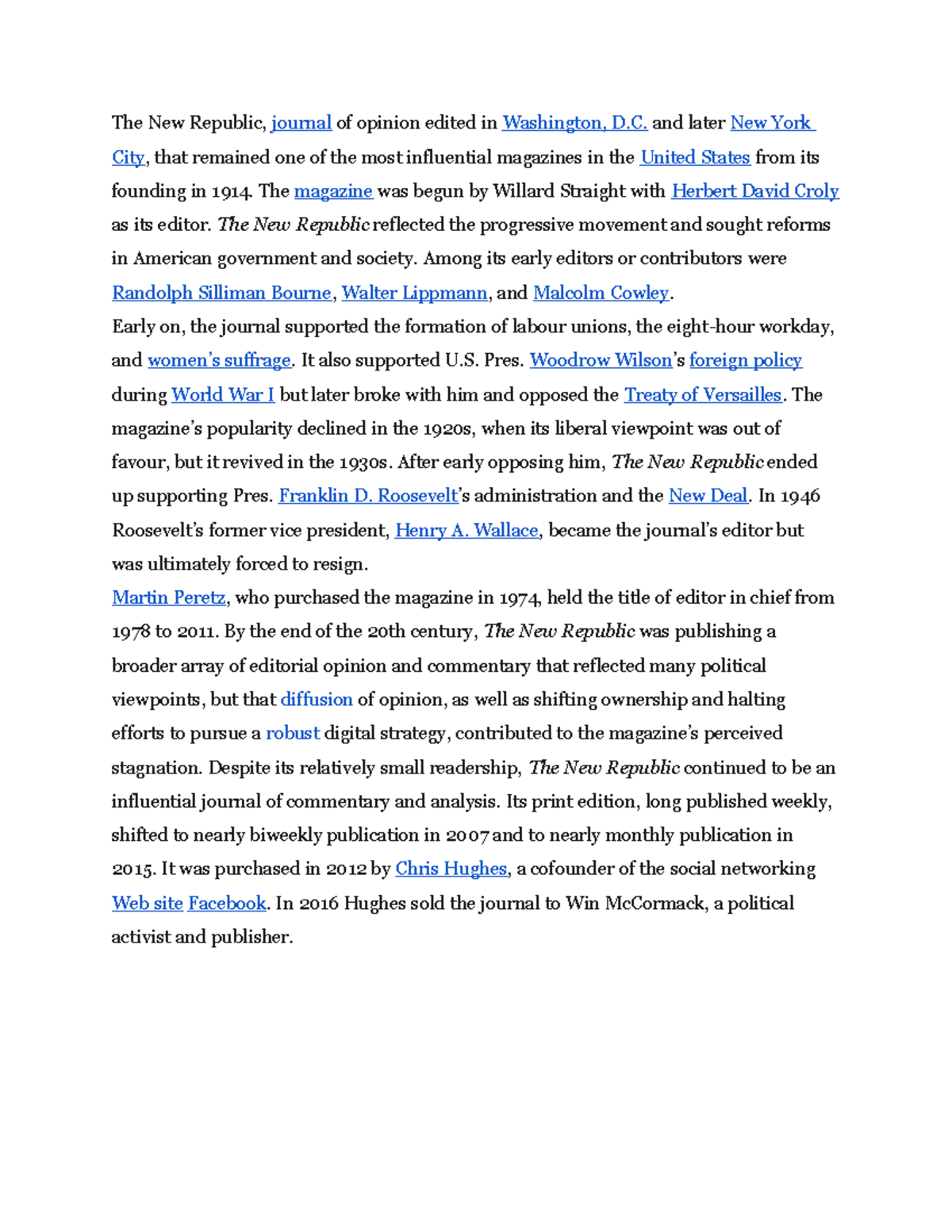The New Republic, American magazine - The New Republic, journal of ...