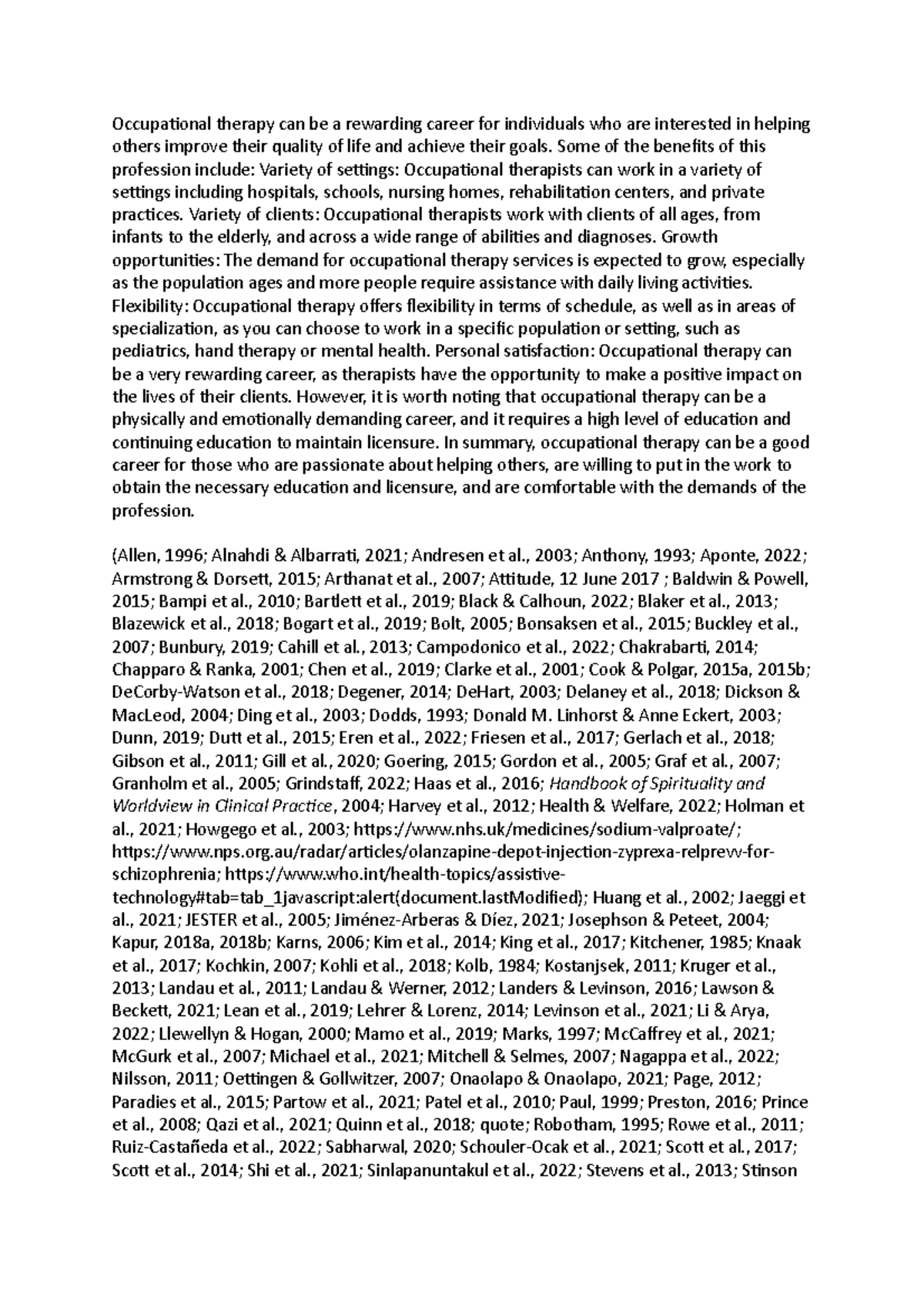 OT career 2 - OT assignment - Occupational therapy can be a rewarding ...