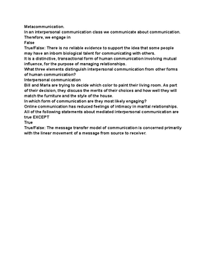 False - Scenarios that I had to write about - False True/False: The key ...