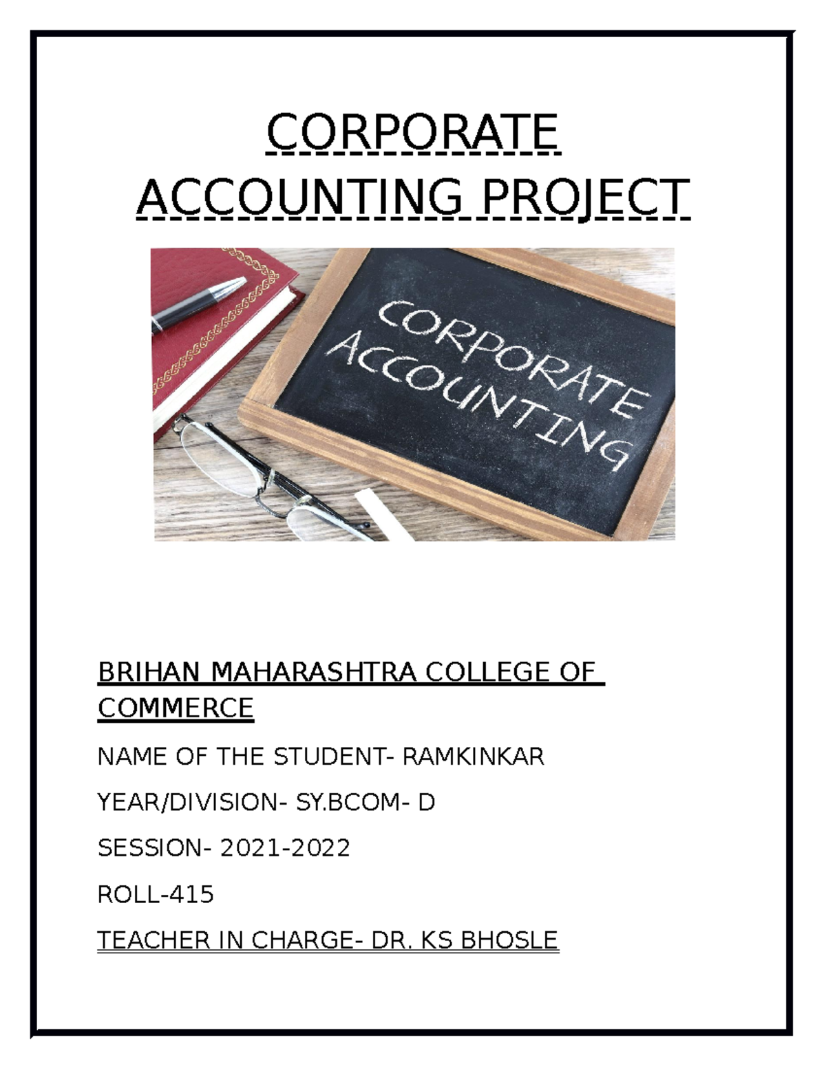 Corporate Accounting Project - CORPORATE ACCOUNTING PROJECT BRIHAN ...
