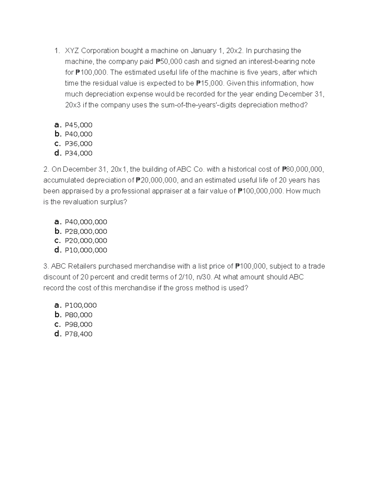 LO5 - practice materials for intermediate accounting - 1. XYZ ...